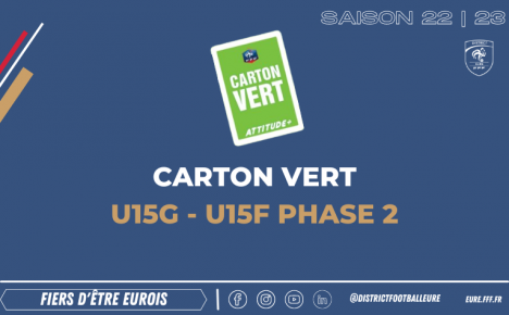 MISE EN PLACE DU CARTON VERT – DISTRICT DE L'EURE DE FOOTBALL