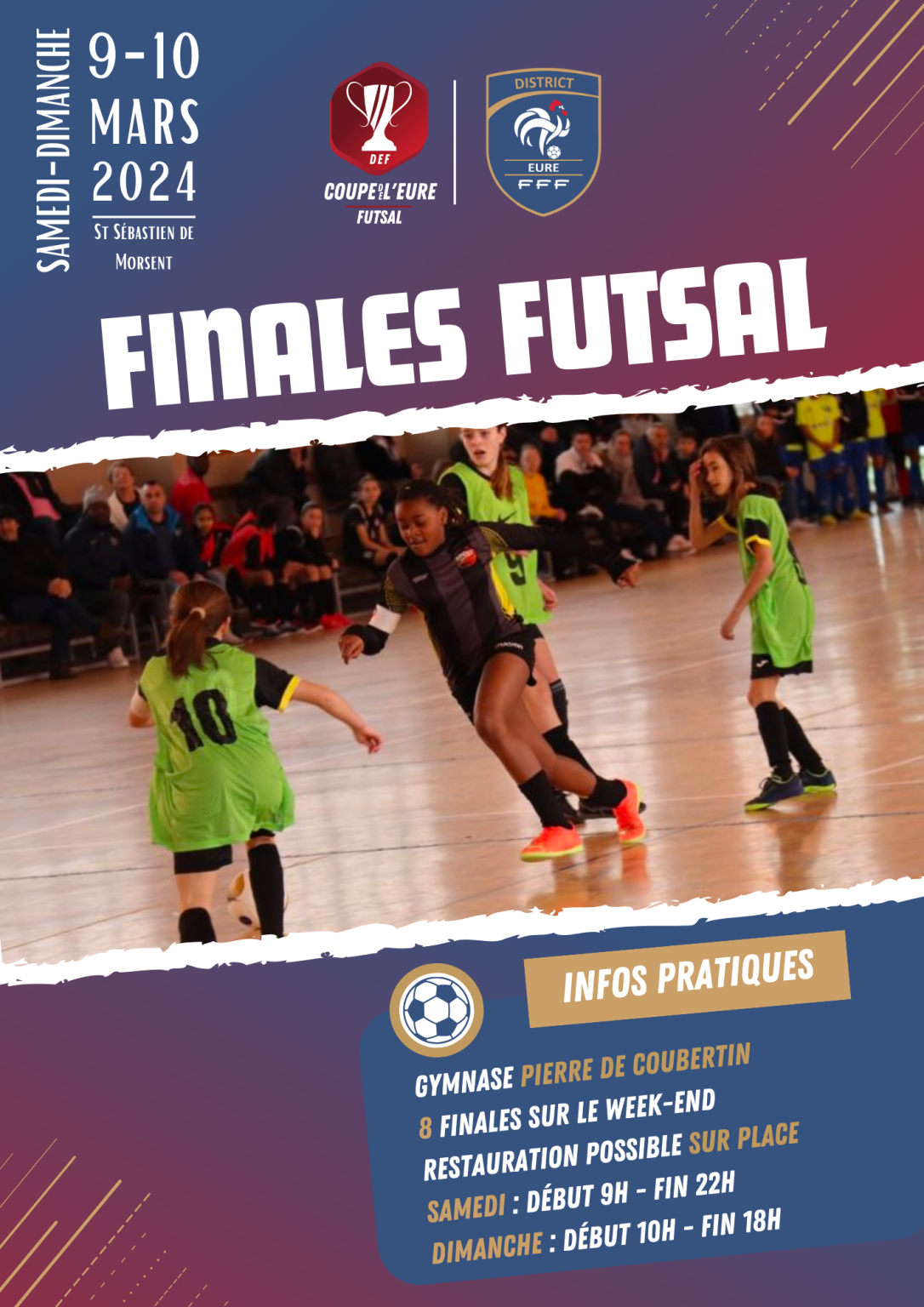 PROGRAMME DES FINALES FUTSAL – DISTRICT DE L'EURE DE FOOTBALL